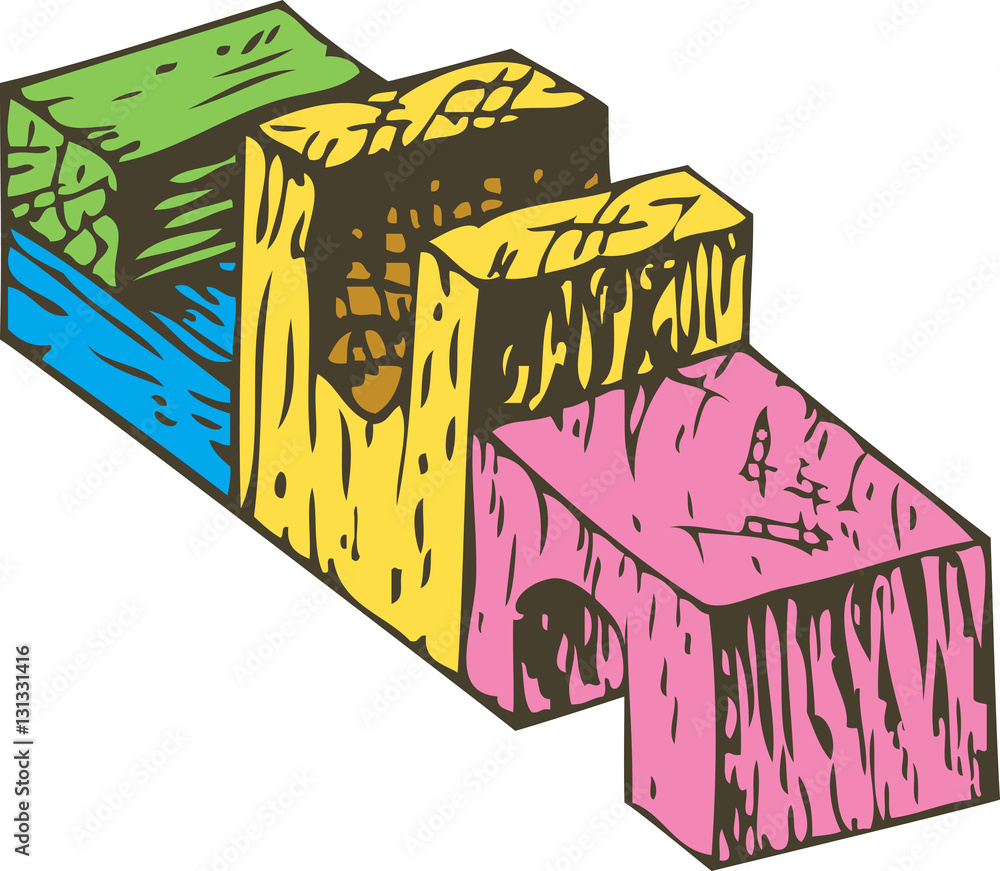 Color Wooden Blocks Composition Stock Vector | Adobe Stock