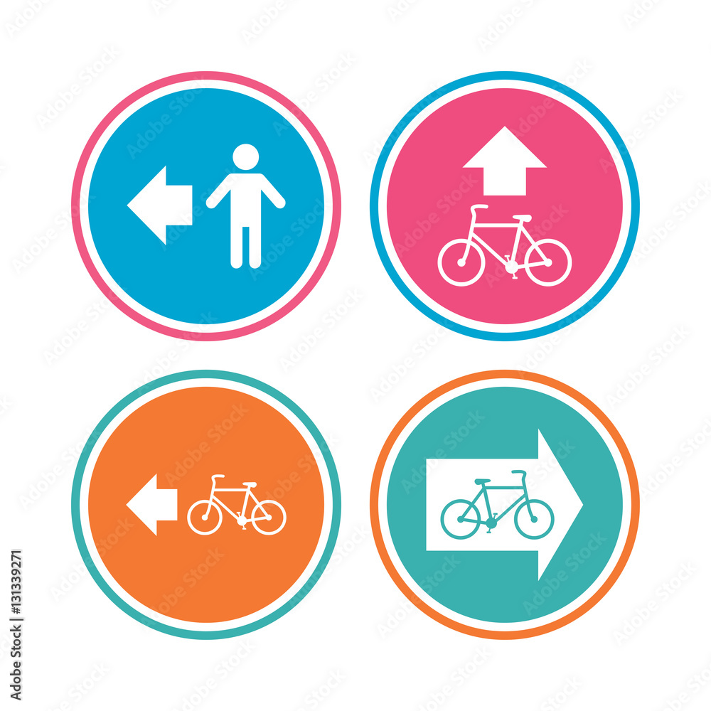 Pedestrian road icon. Bicycle path trail sign. Stock Vector | Adobe Stock