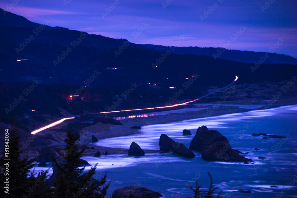 Oregon Coast Landscape at night near Highway 101 Stock Photo | Adobe Stock