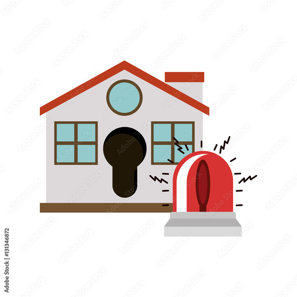 House and alarm icon. Insurance security protection and safety theme ...