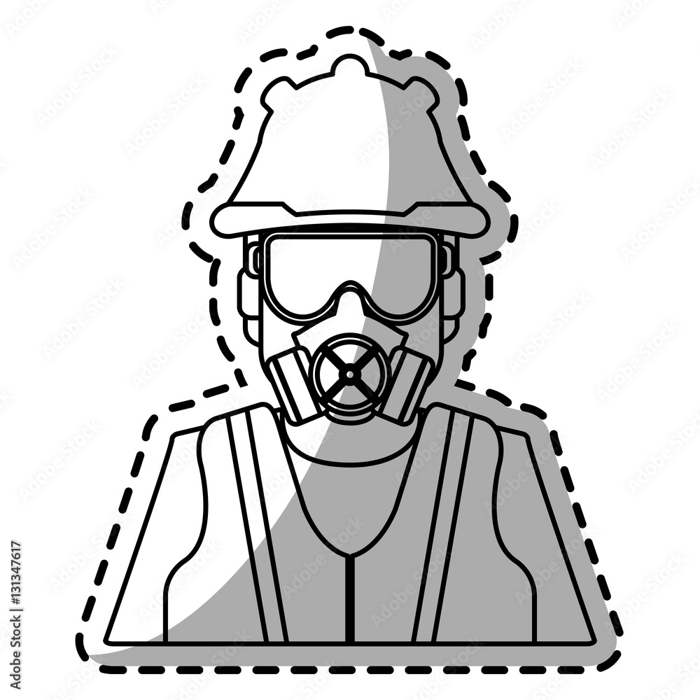 Man with safety cloth icon. Industrial security and protection theme ...