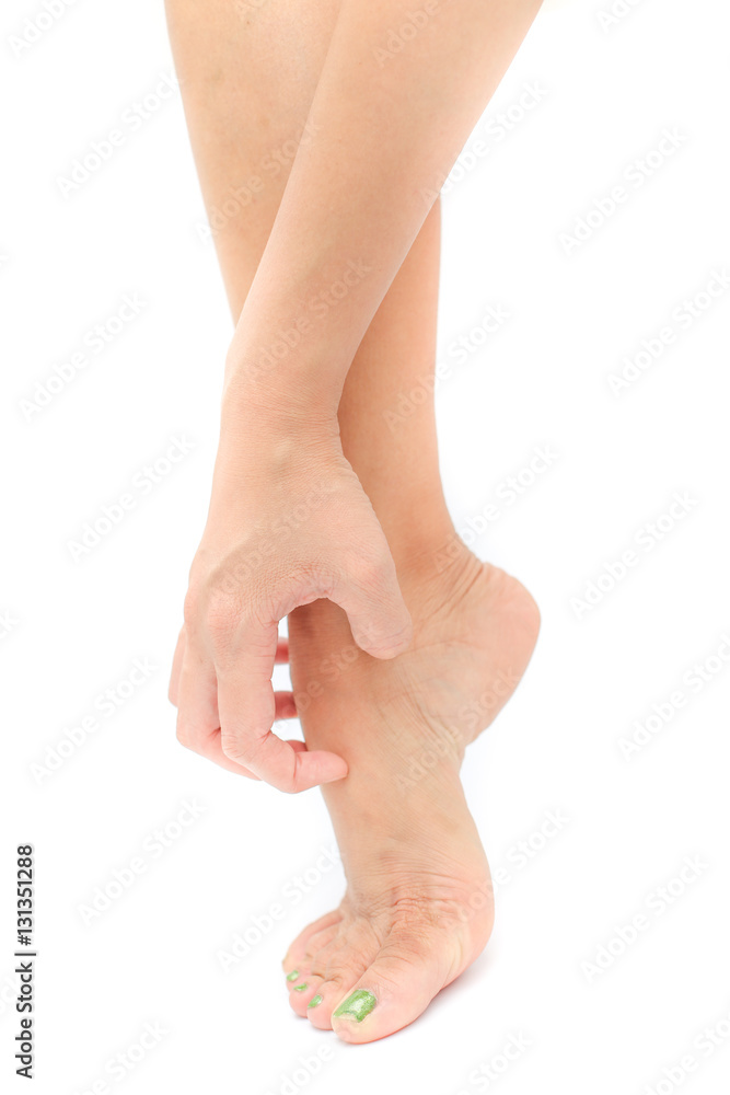 Itchy feet isolated on white background. Stock Photo | Adobe Stock