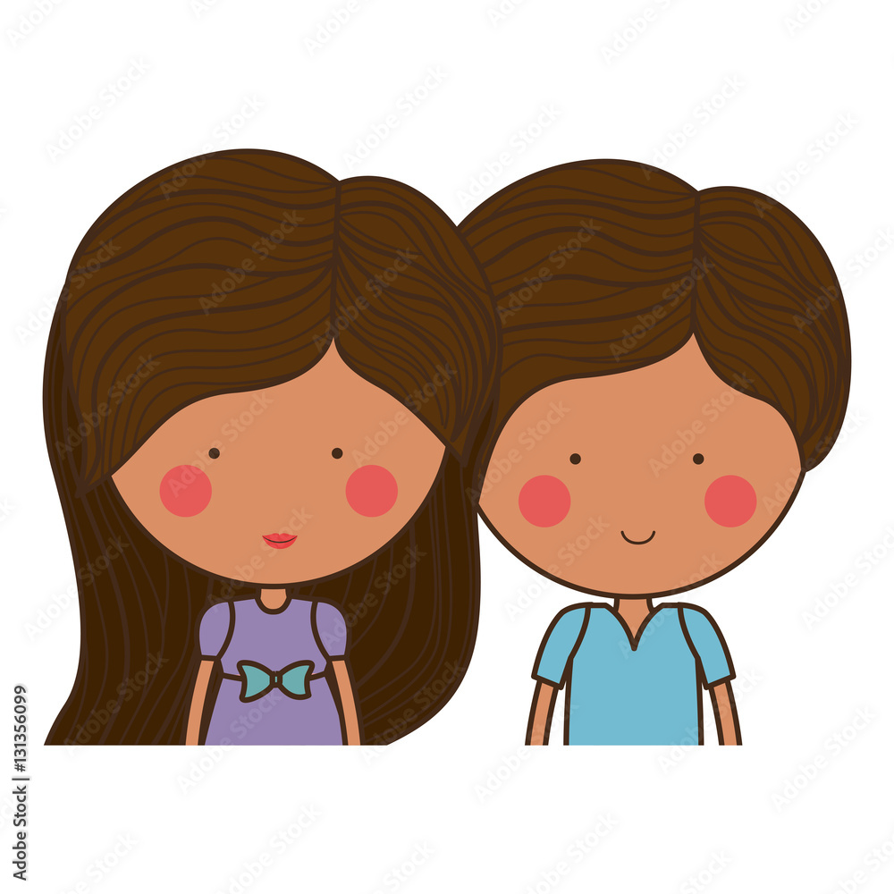 Girl and boy cartoon icon. Couple relationship family love and romance ...