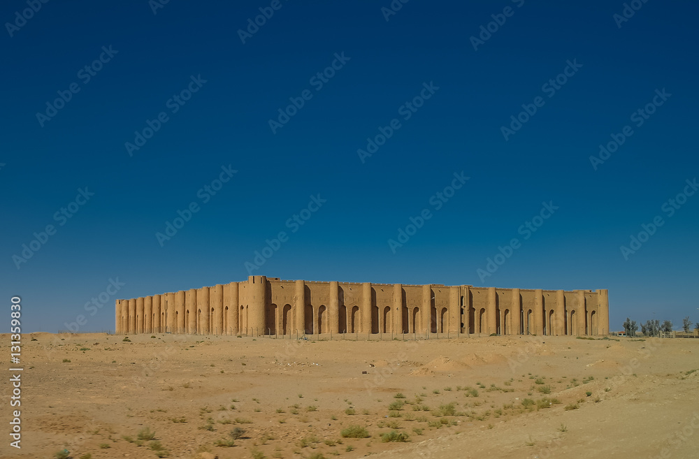 Exterior view to Al-Ukhaidir Fortress aka Abbasid palace of Ukhaider ...