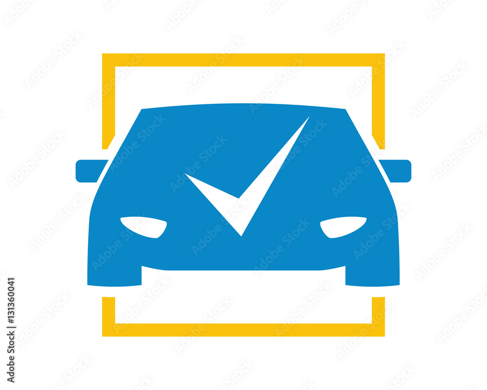 checklist blue car silhouette Stock Vector | Adobe Stock