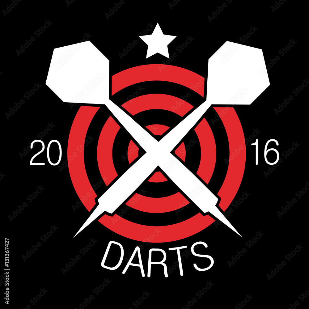 Darts label. Badge Logo sporting symbols Stock Vector | Adobe Stock