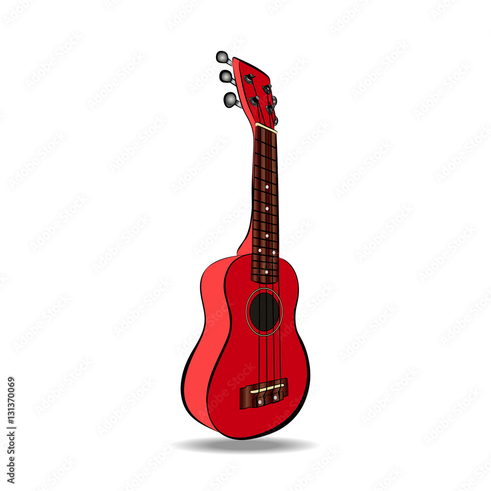 Ukulele guitar, cartoon vector and illustration, hand drawn, sketch ...