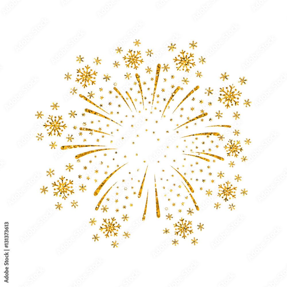 Firework gold isolated. Beautiful golden firework on white background ...