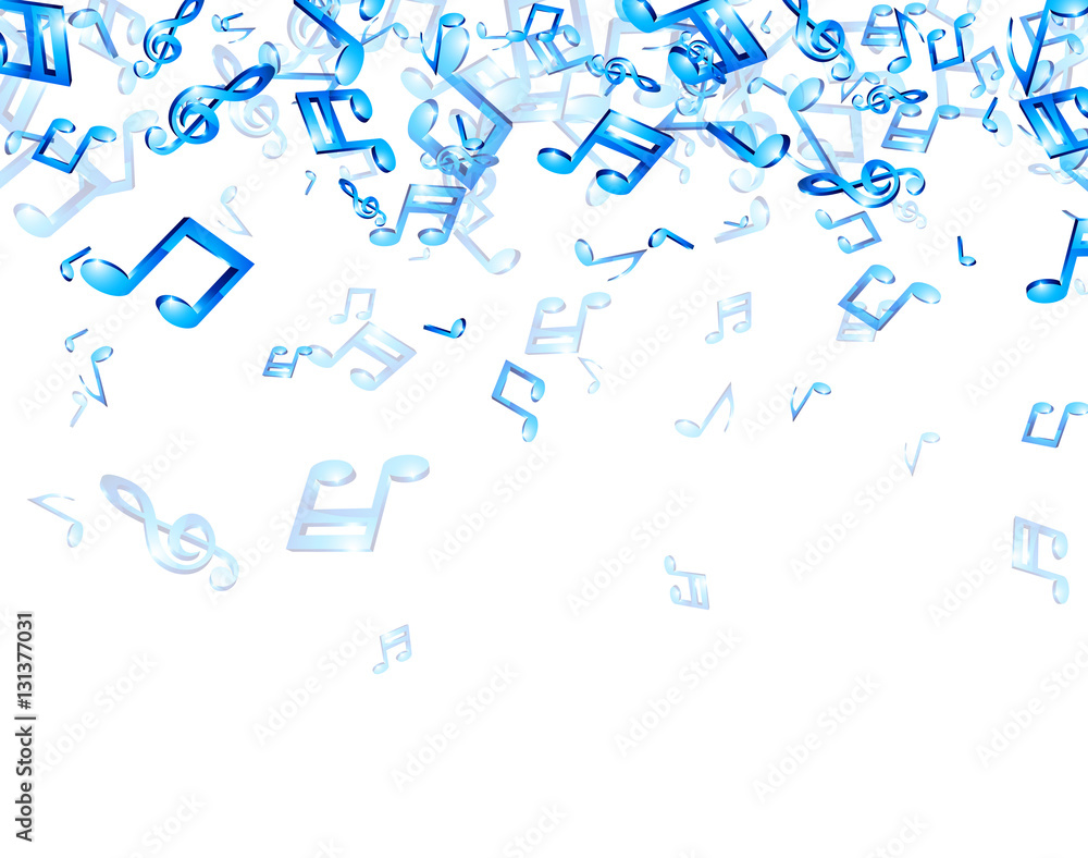 White musical background with notes. Stock Vector | Adobe Stock