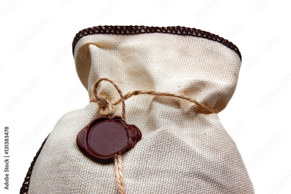Linen bag isolated on white Stock Photo | Adobe Stock