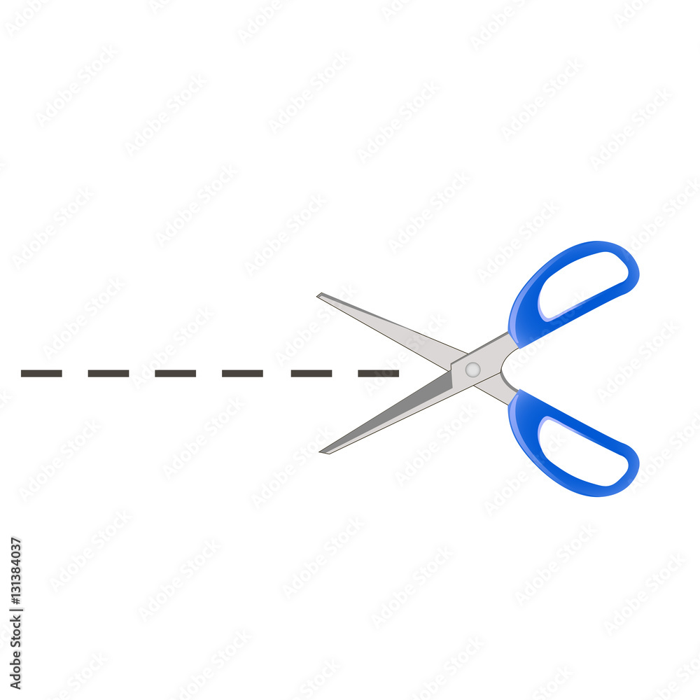 Realistic scissors on white background. Vector illustration Stock ...