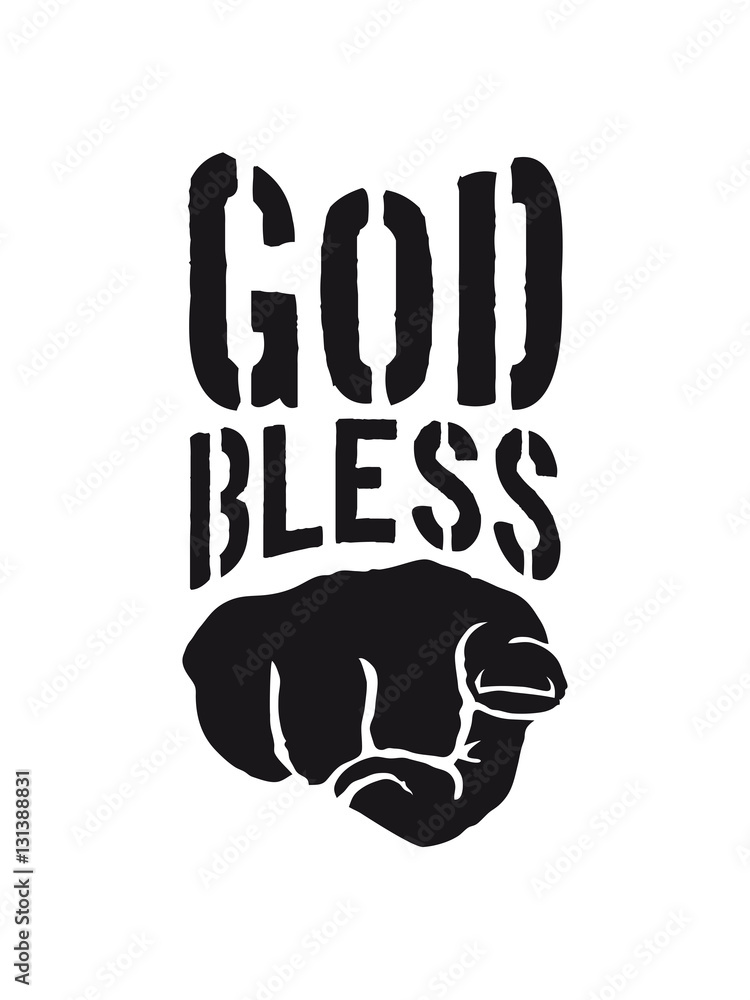 God bless you finger show hand funny god jesus logo design Stock ...