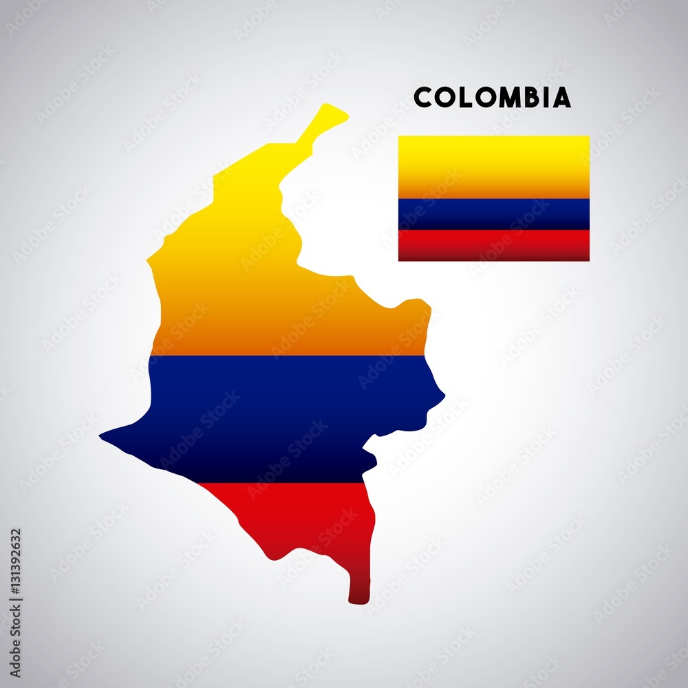 Colombia Flag Coloring Map