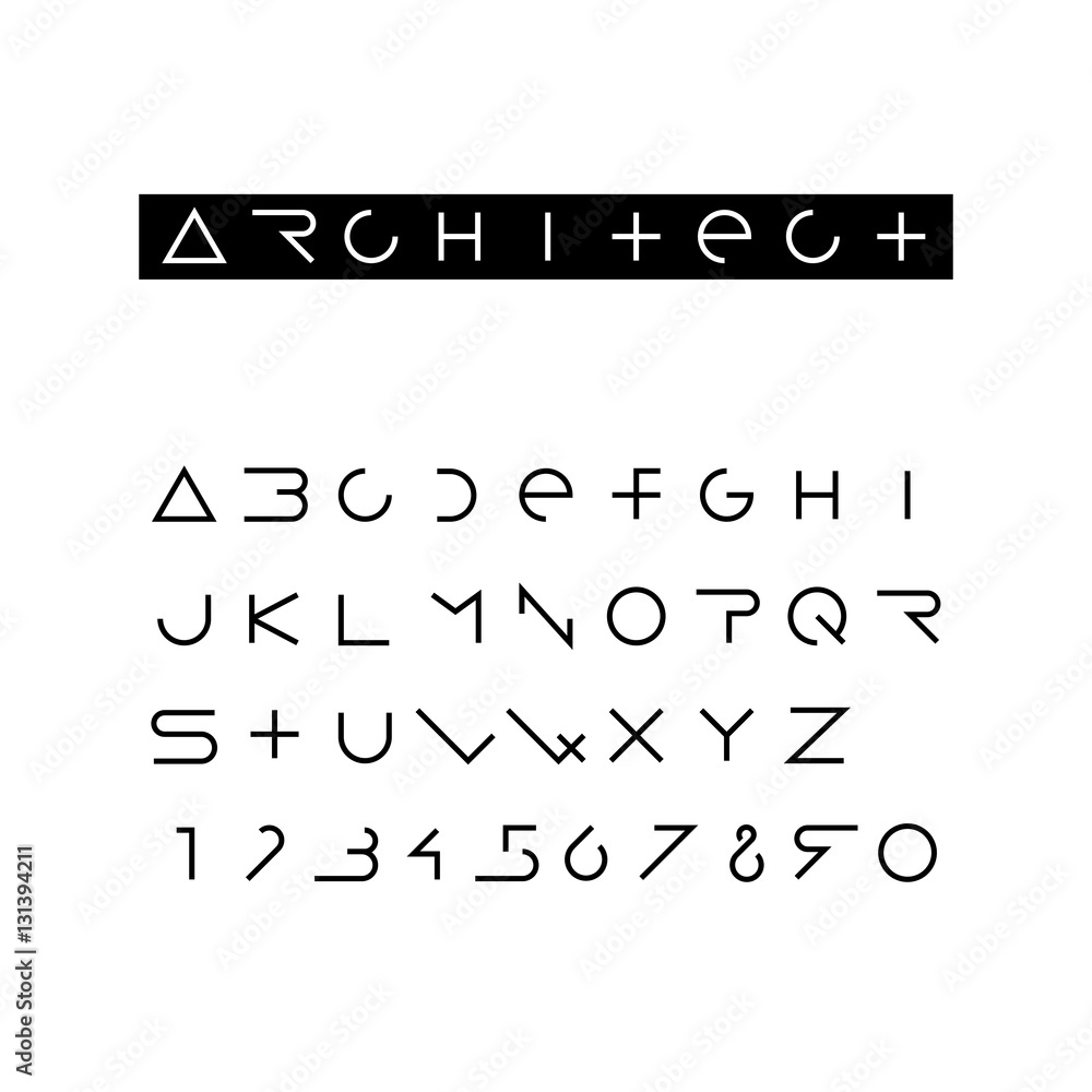 Vetor de Minimal outline font. Latin alphabet with letters. Fully ...