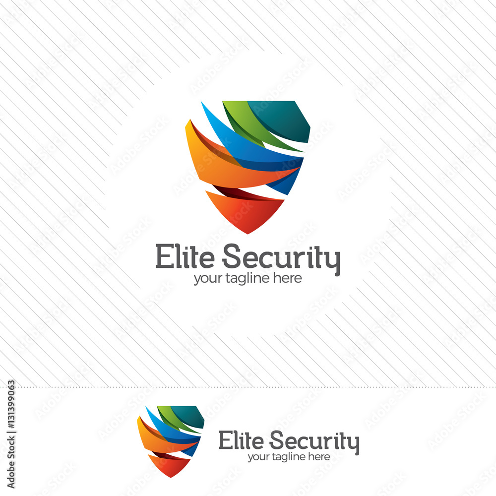 Shield security logo design vector. Security guard symbol icon. Stock ...