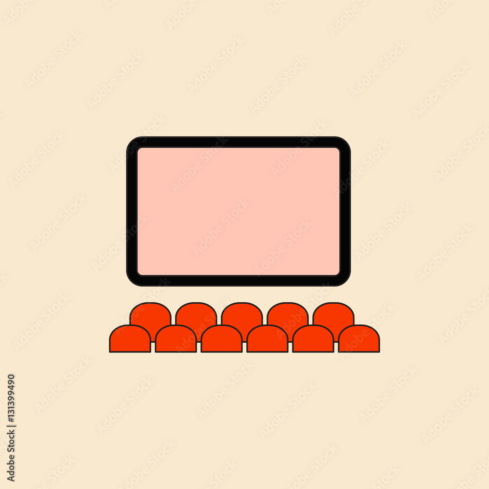 Cinema hall Vector illustration in flat style Cinema auditorium with ...