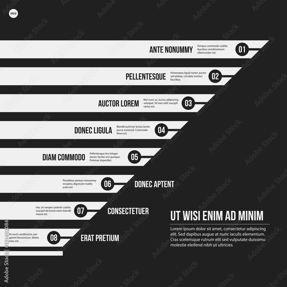 Monochrome vector chart template in strict style. Useful for ...