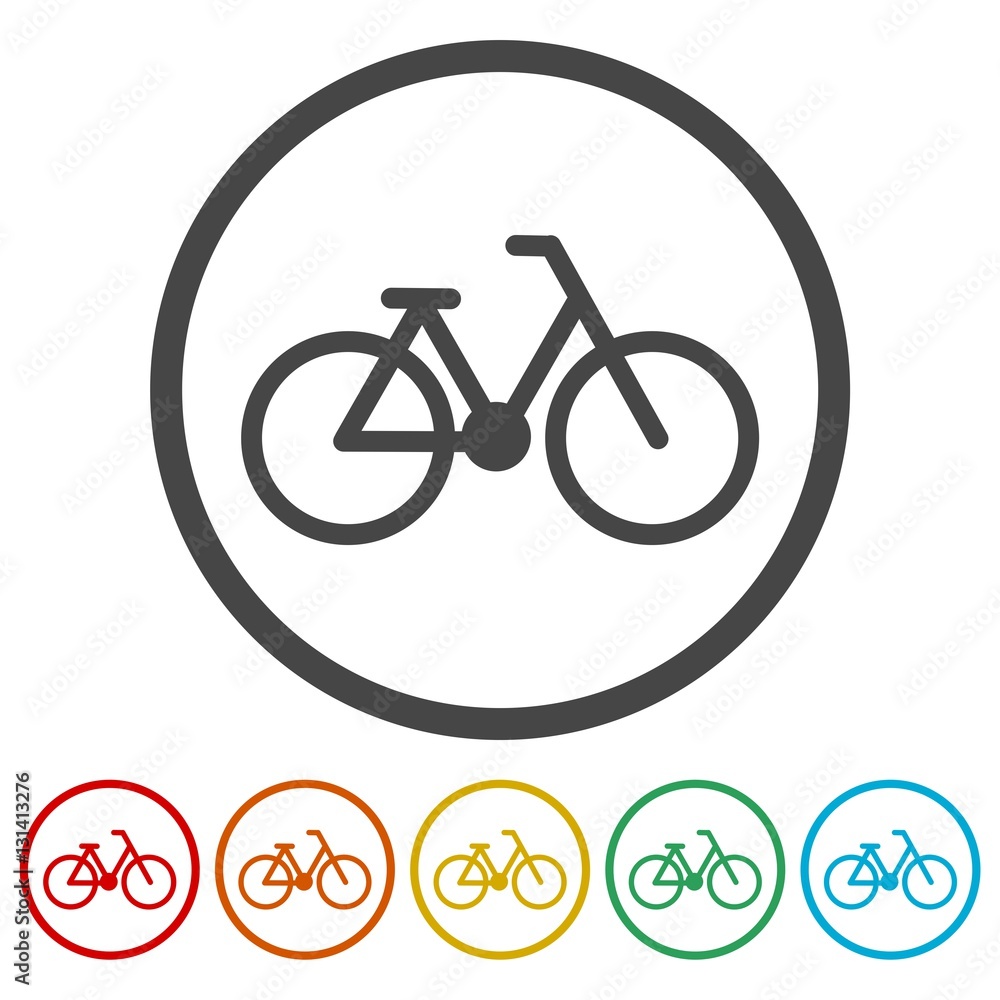 Bicycle symbol and icons set Stock Vector | Adobe Stock