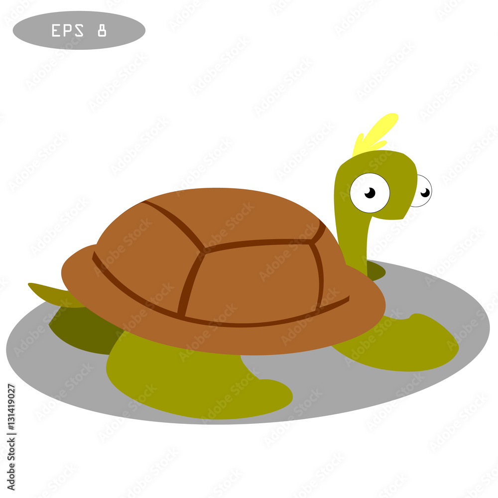 Cute turtle clip art. Vector cartoon illustration with simple gradients ...