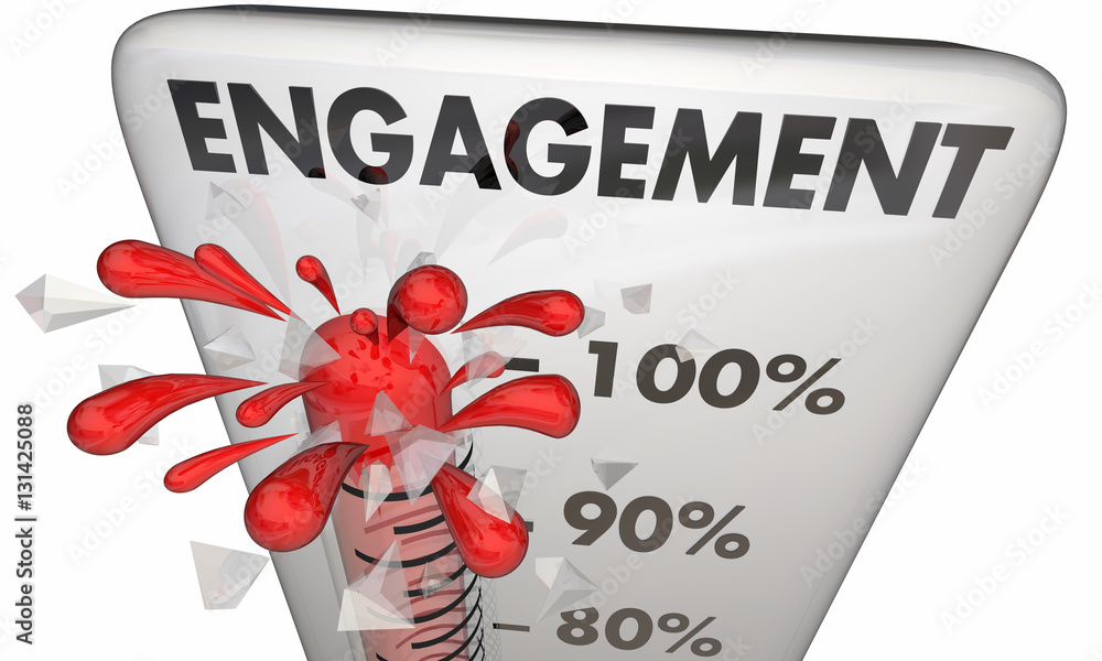 Engagement Level High Involvement Participation Thermometer 3d I Stock ...