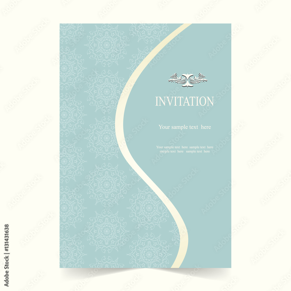Invitation card, wedding card green background Stock Vector | Adobe Stock