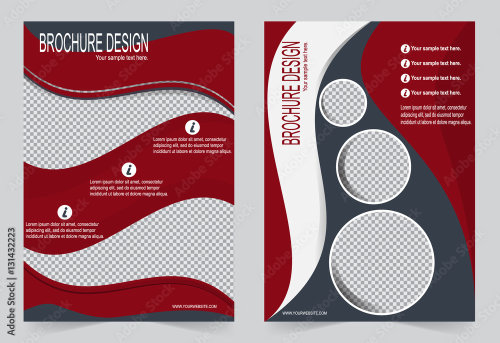 Brochure template, Flyer design red color template Stock Vector | Adobe ...