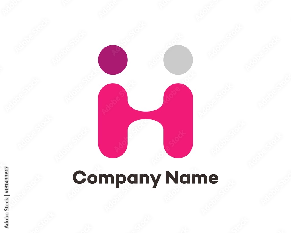 H and I Logo Letter Stock Vector | Adobe Stock