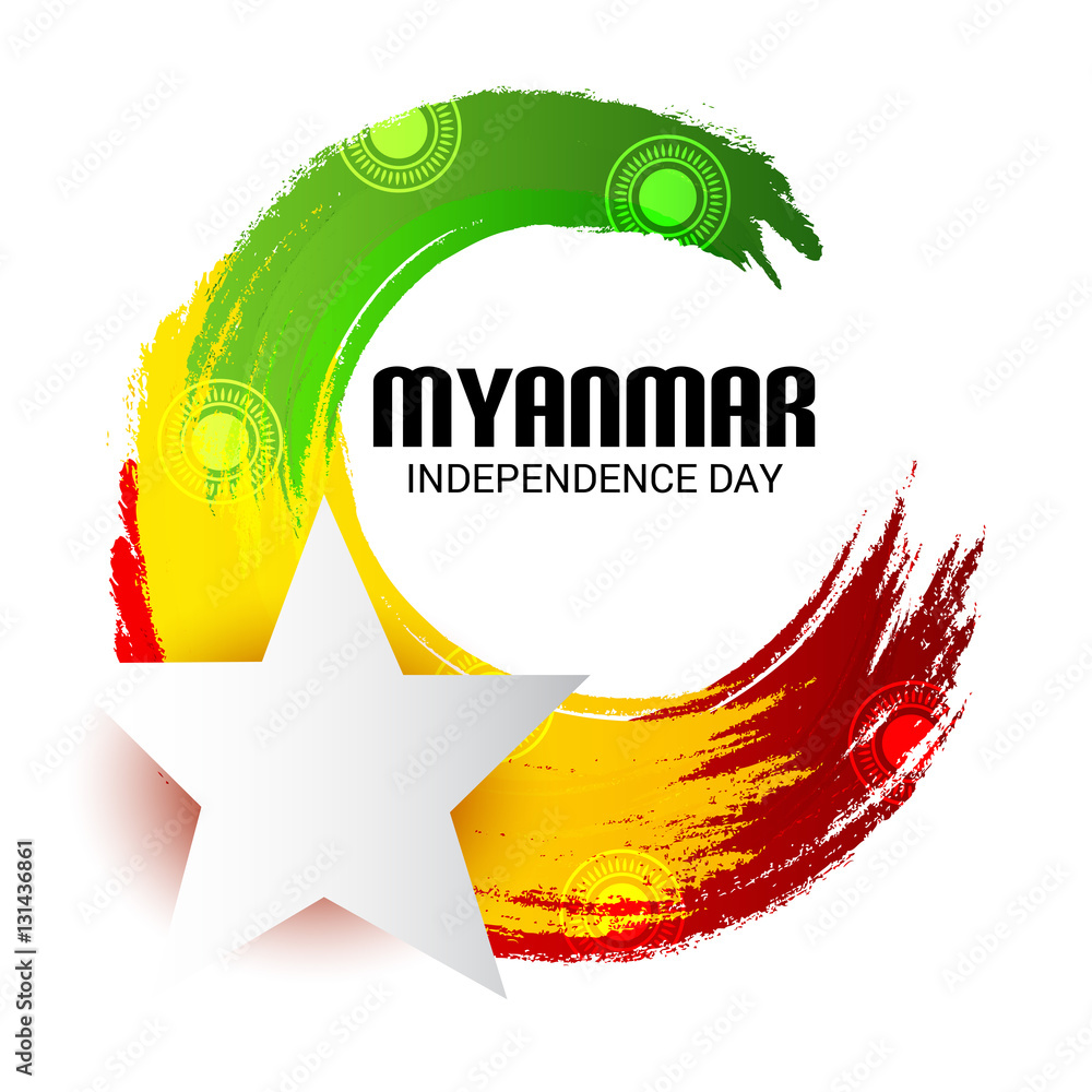 Myanmar independence day. Stock Illustration | Adobe Stock