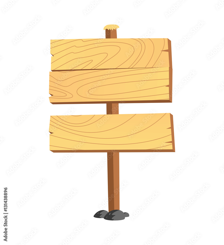 Cartoon wooden signboard isolated on white background Stock Vector ...