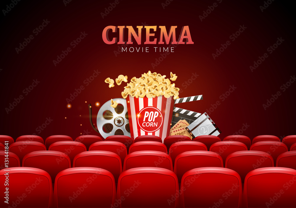Movie cinema premiere poster design. Vector template banner for show ...