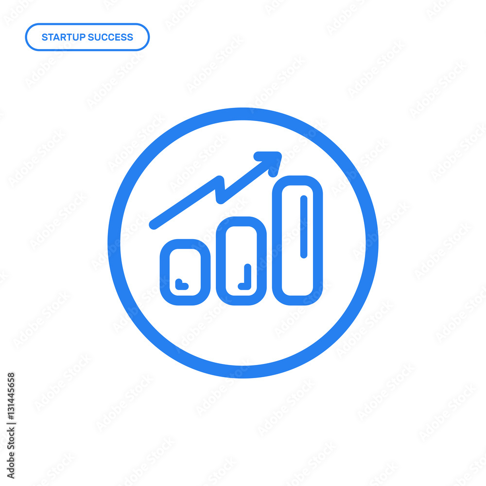 Vector illustration of flat line chart icon. Graphic design concept of ...