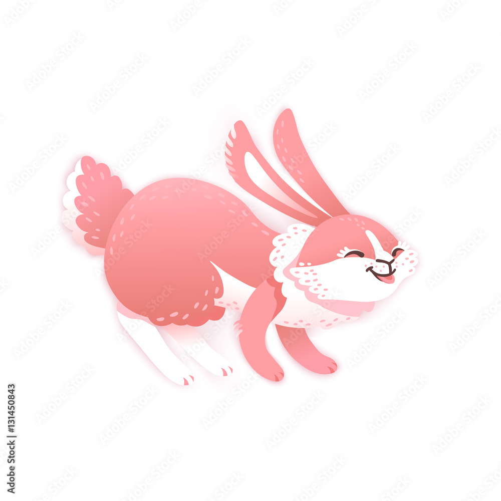 Smiling cartoon rabbit. Funny bunny. Cute hare. Vector illustration ...