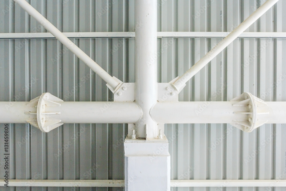 Steel structure at connection joint. Stock Photo | Adobe Stock