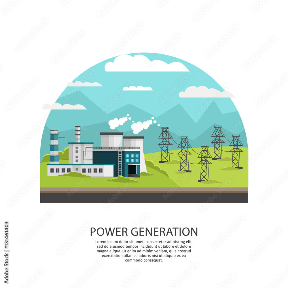 Outdoor Powerplant Transmission Concept Stock Vector | Adobe Stock