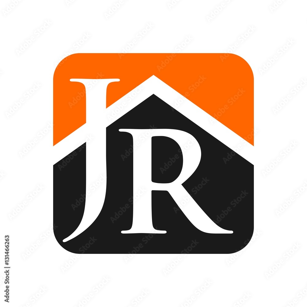 letter j and r with symbol of home. logo vector. Stock Vector | Adobe Stock