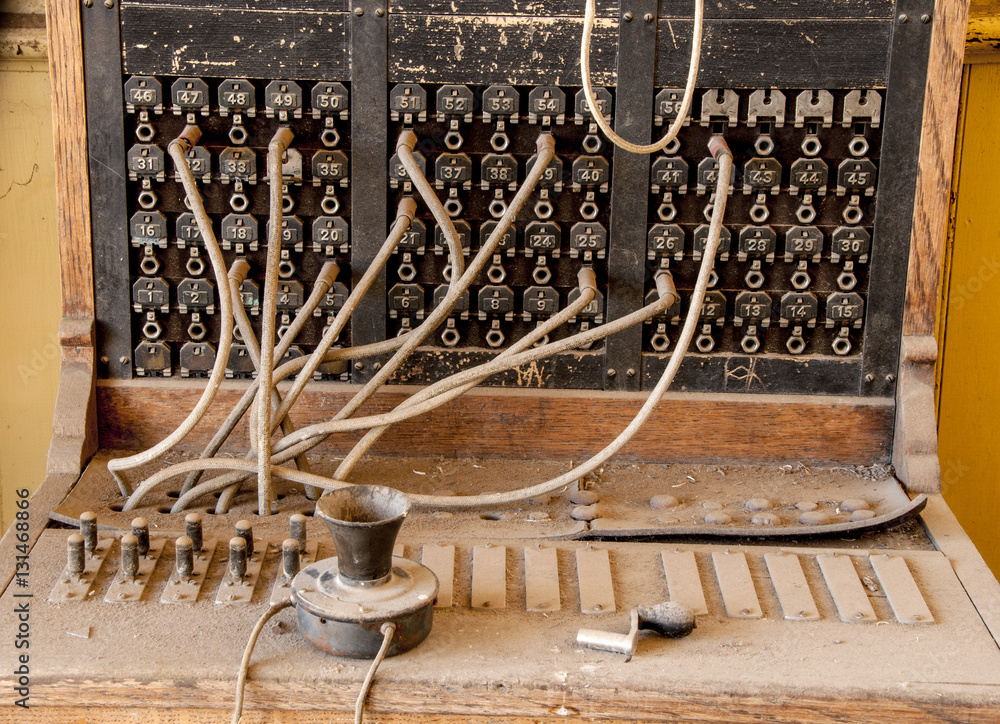 Old Fashioned Telephone Switchboard, Ghost Town of Bodie Stock Photo ...