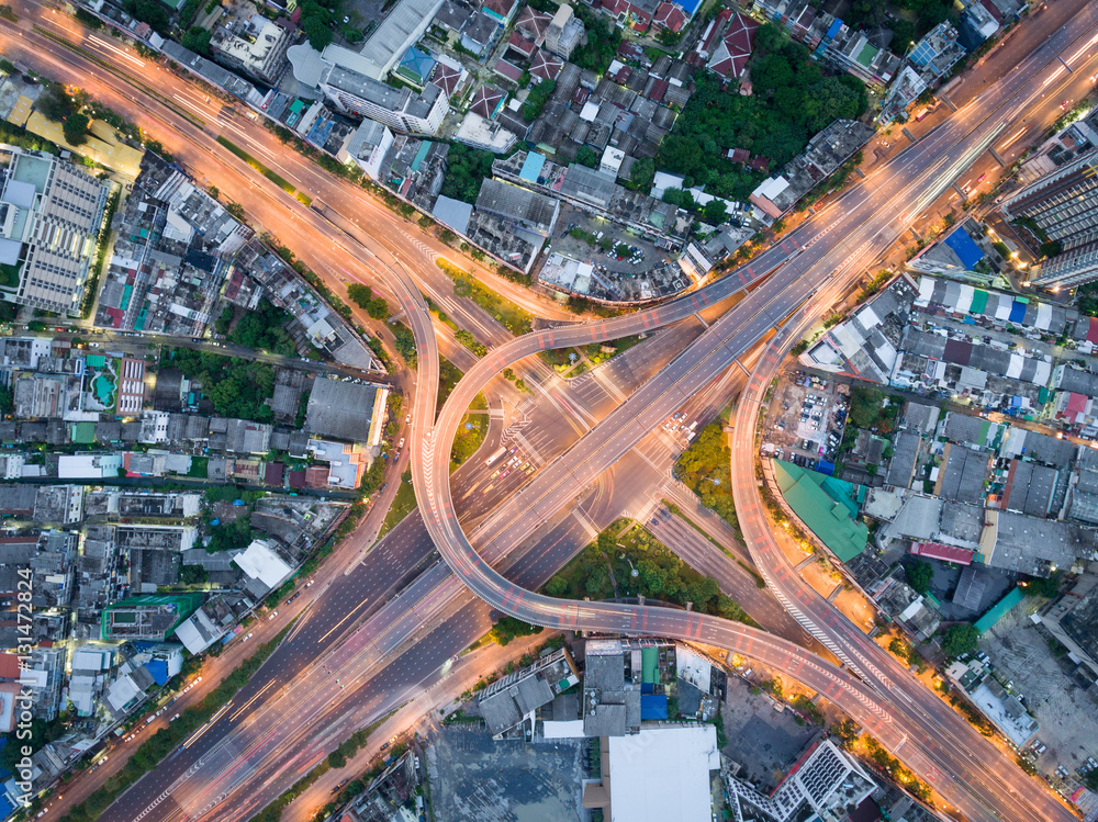 Aerial view of Arun Ammarin road and Rama VIII bridge, Bangkok, Thailand Stock Photo | Adobe Stock
