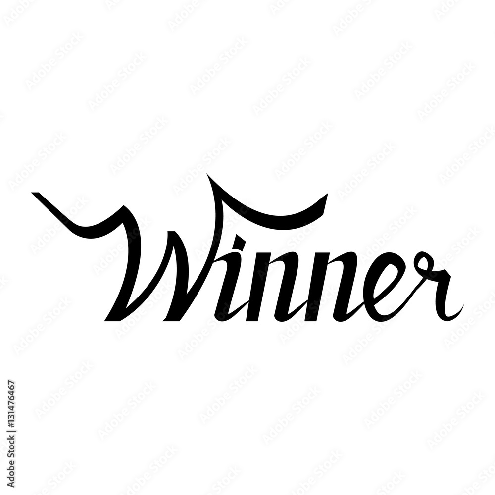 winner hand lettering text. Badge drawn by , using the skills of ...