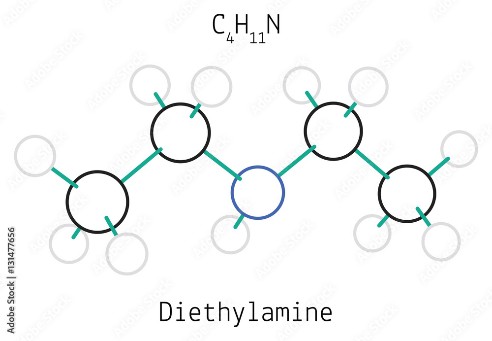 Diethylamine C4H11N molecule Stock Vector | Adobe Stock