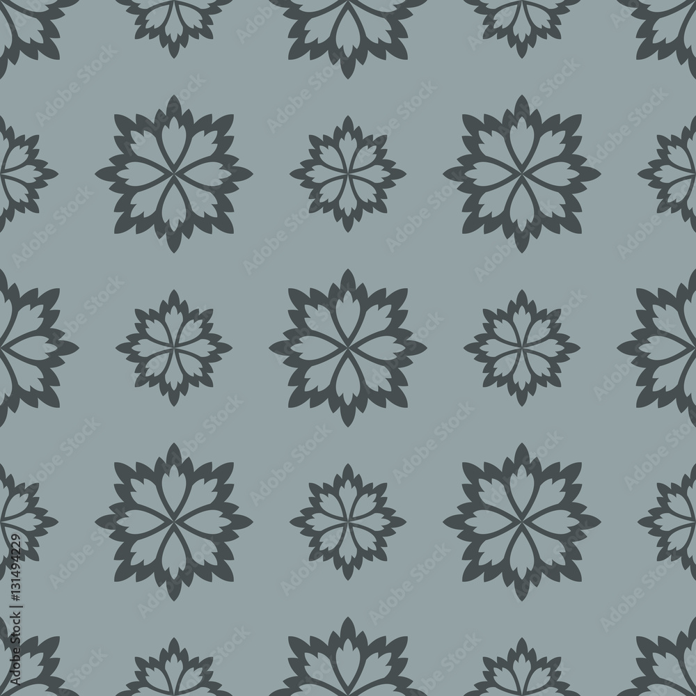 Seamless vintage grey wallpaper vector pattern. Stock Vector | Adobe Stock