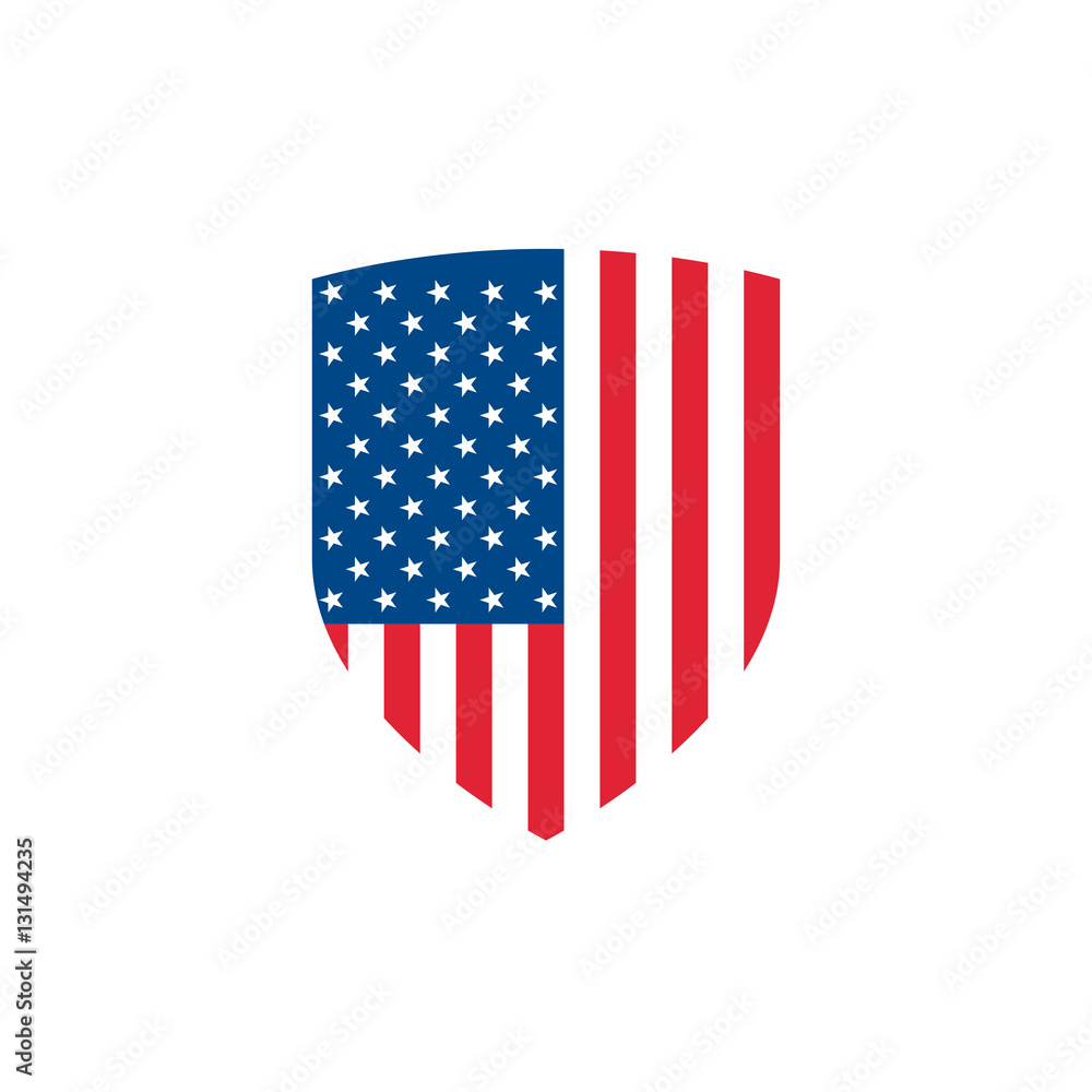 Vector shield with USA flag. USA shield icon Stock Vector | Adobe Stock