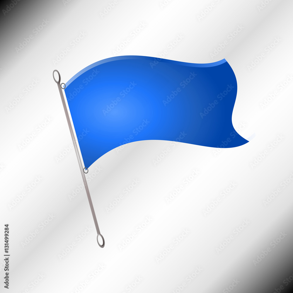 Blue flag with white background Stock Vector | Adobe Stock