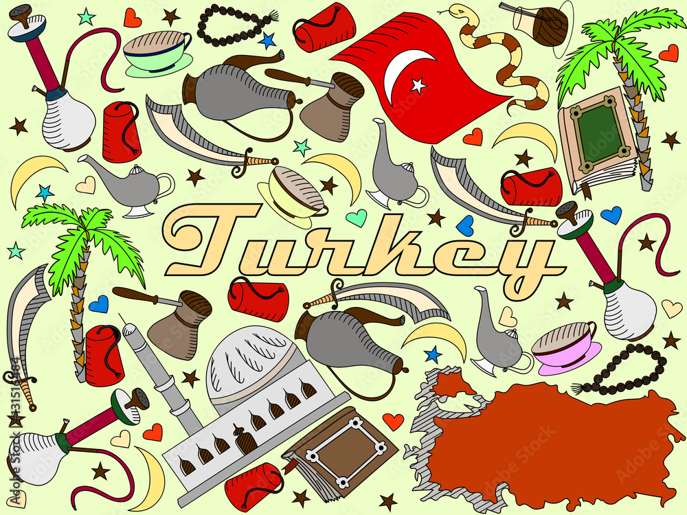 Turkey line art design vector illustration Stock Vector | Adobe Stock