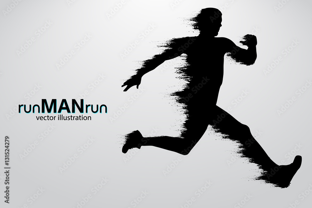 Silhouette of a running man. vector illustration Stock Vector | Adobe Stock