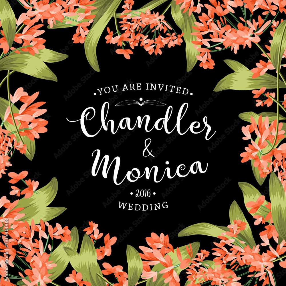 Floral background for invitation card Stock Vector | Adobe Stock