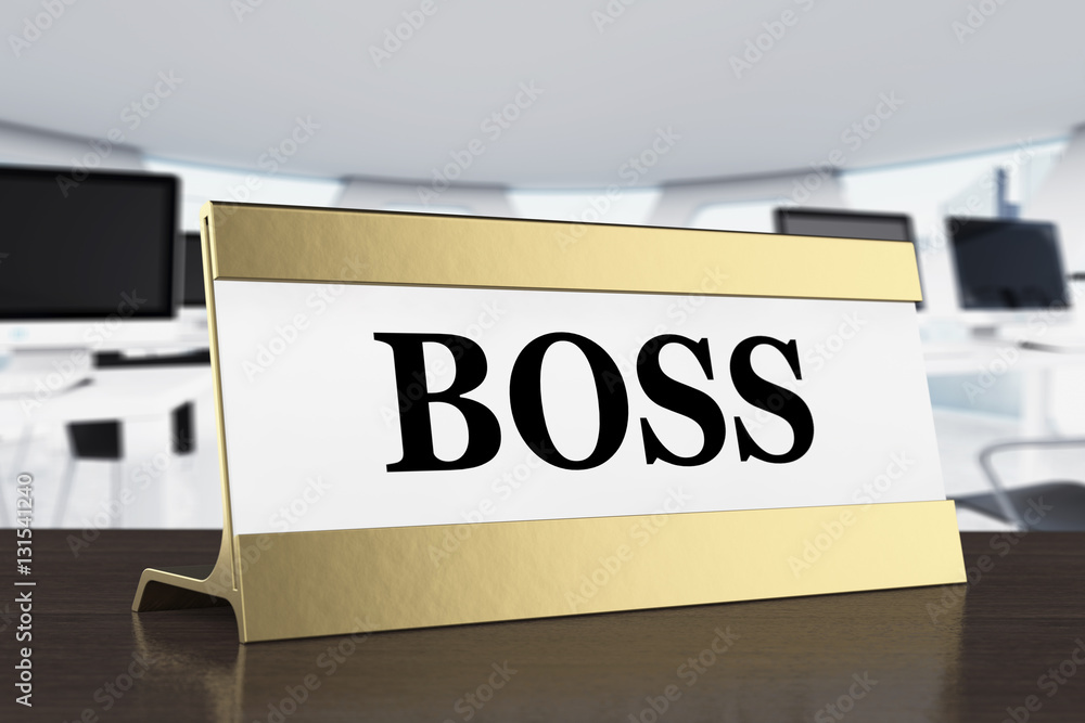 Golden Boss Identification Plate. 3d Rendering Stock Photo | Adobe Stock