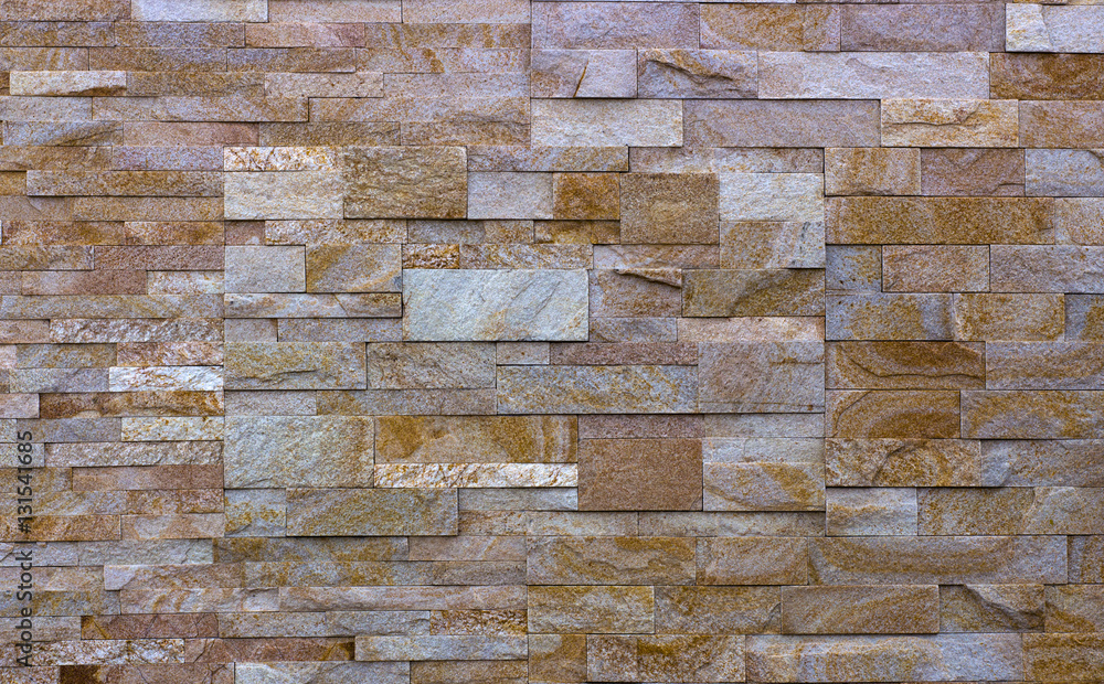 yellow natural stone facade, wall tiles Stock Photo | Adobe Stock