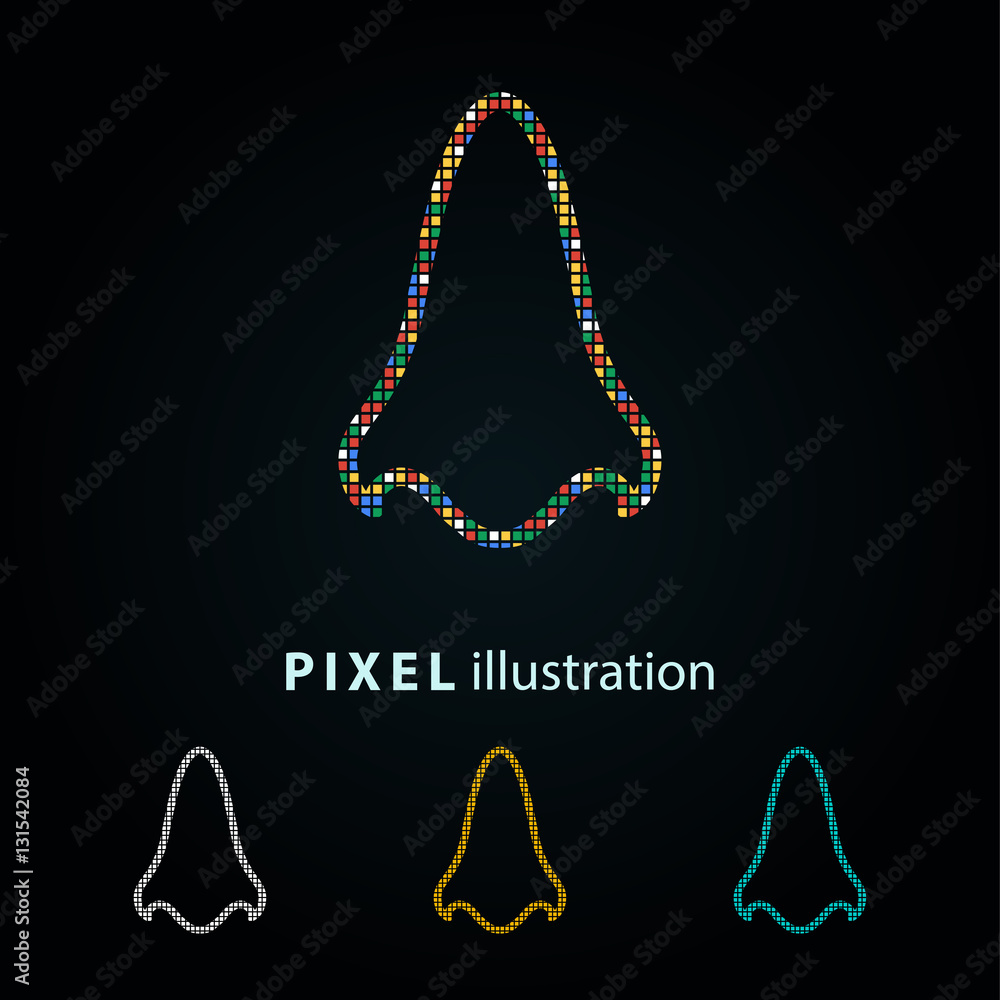 Nose - pixel illustration. Stock Vector | Adobe Stock
