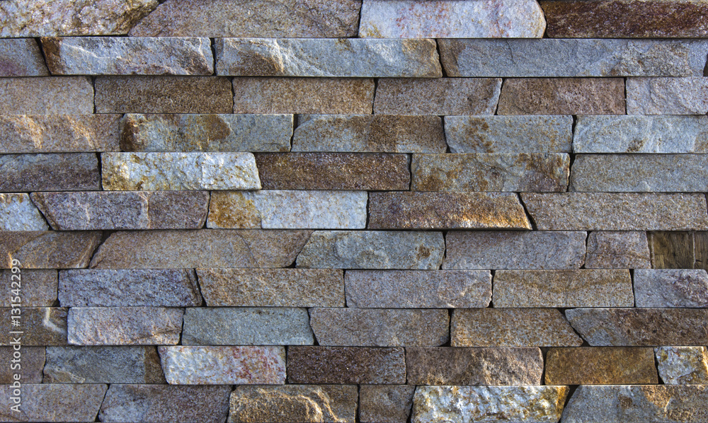 blue and orange facing stone, slate, sandstone travertine marble Stock ...