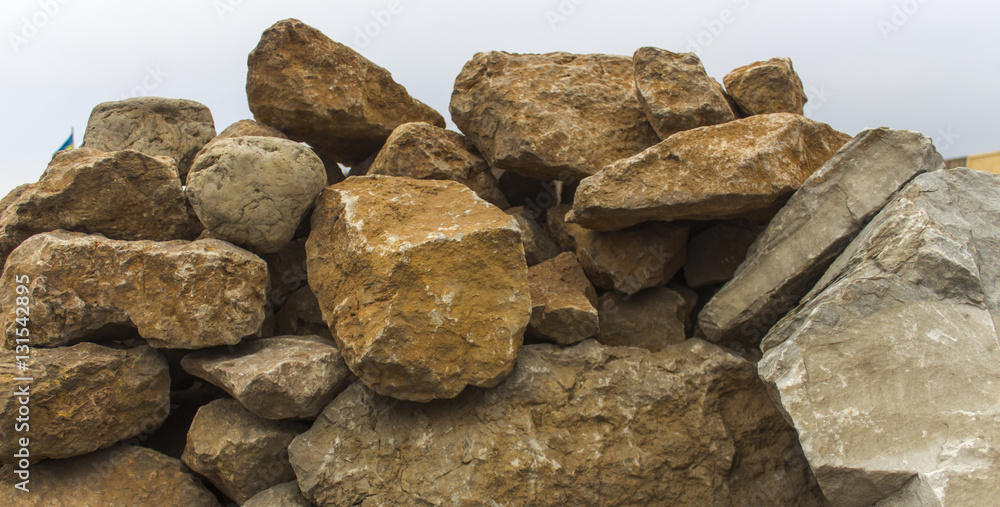 bunch of wild stone rubble, marble, limestone, travertine Stock Photo ...